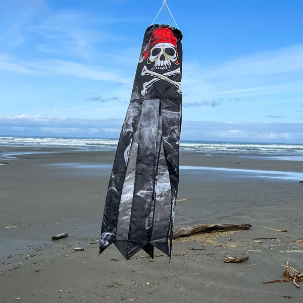 Smokin' Pirate Windsock 30" - Vibrant Skull & Bones Design, Weather ...