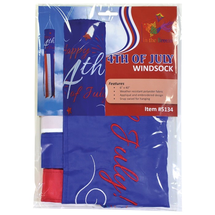 Happy 4TH of July Windsock 40" - Durable Weather-Resistant Polyester ...