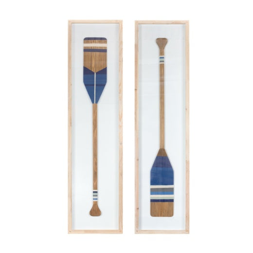 Rustic Wooden Framed Oar - Coastal Wall Decor, 12"x47", Nautical Home ...