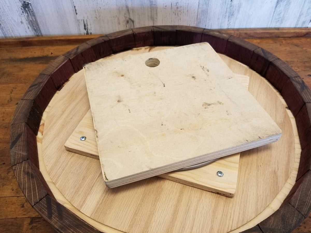 Wine Barrel Head Lazy Susan, Vintage Decorative Wooden Turntable, Brown ...