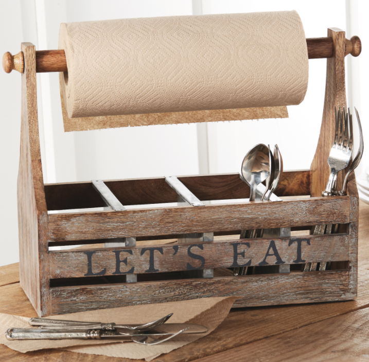 Eat Utensil Caddy, Flatware Caddy, Utensil Holder, Wooden Utensil Caddy ...