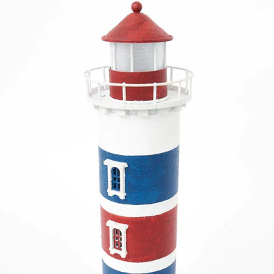 LED Resin Lighthouse in Blue, White, and Red - Nautical Home Decor ...