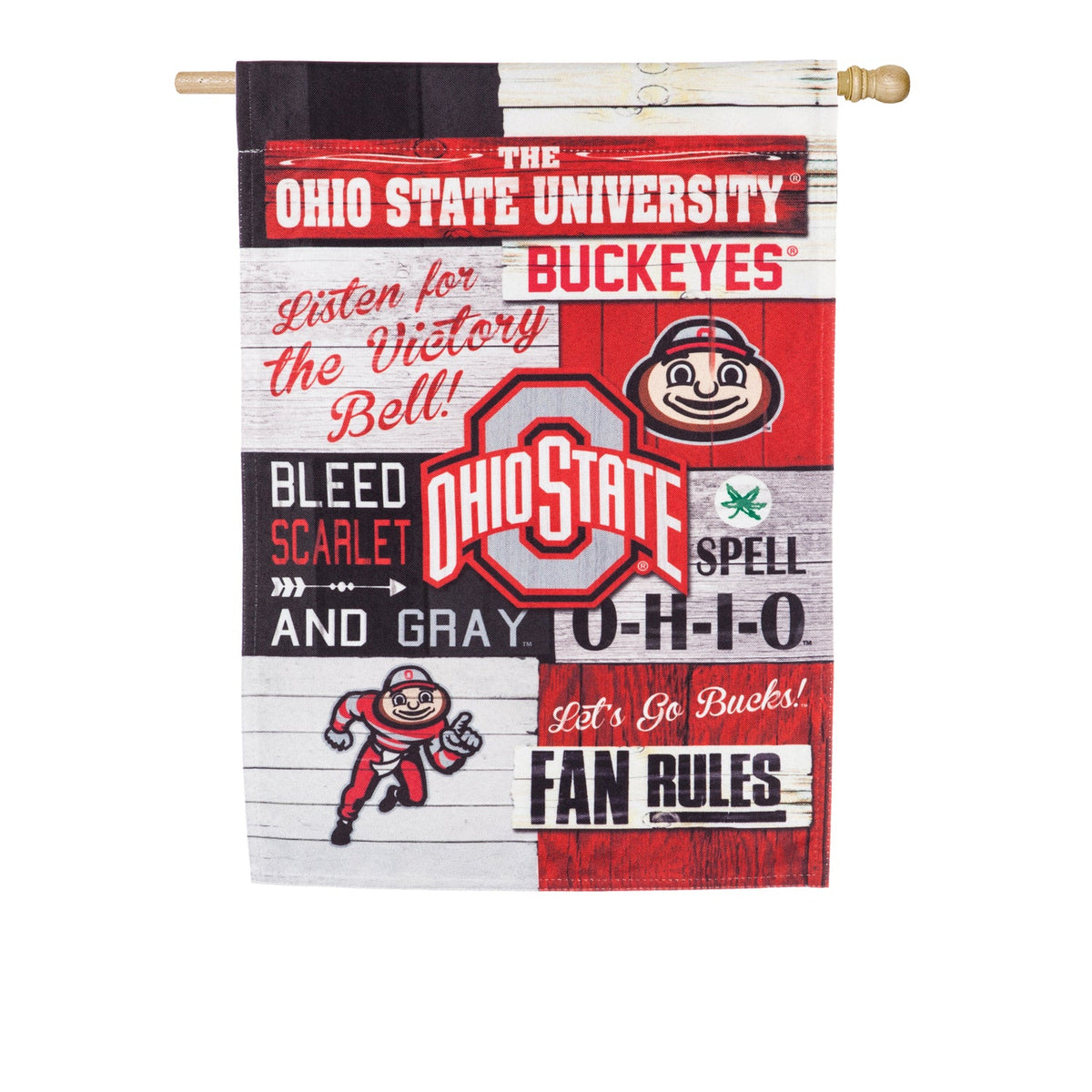 Fan Rules Ohio State University House Flag, Linen University Outdoor ...