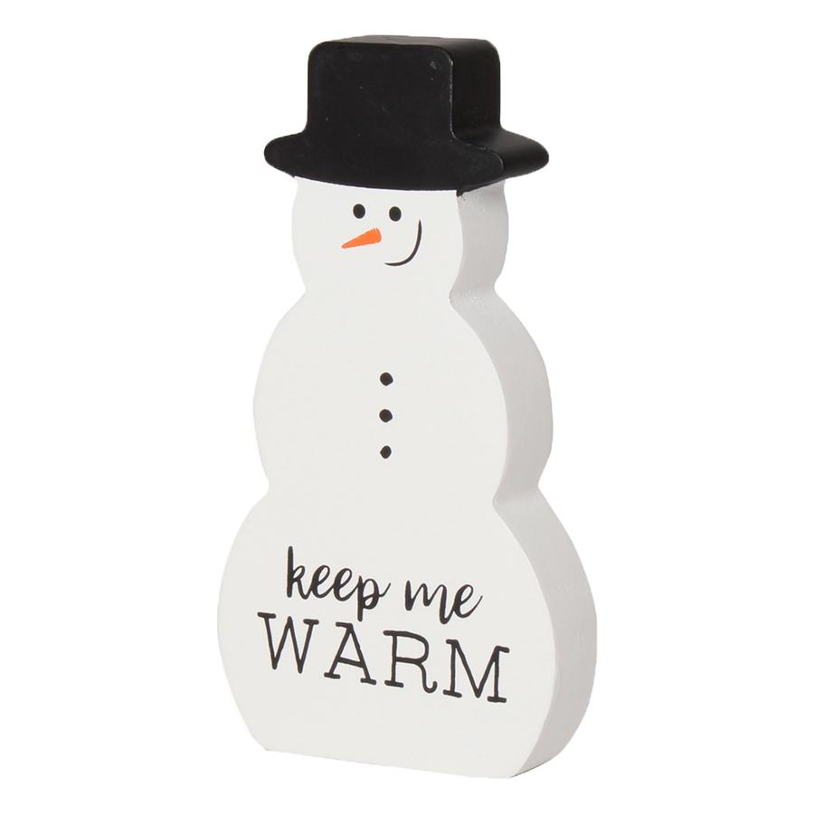 Keep Warm Snowman Christmas Holiday Home Decor, Xmas Standing Figurine ...