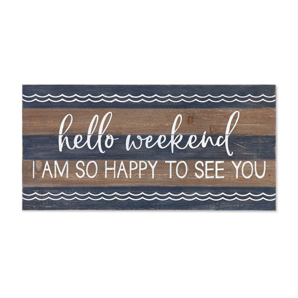 Wood Weekend Wall Decor, Decorative Home Wall Decor with Hello Weekend ...